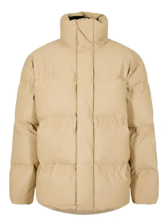 Rains Long-sleeved Padded Stand Collar Cotton Coat - Sand