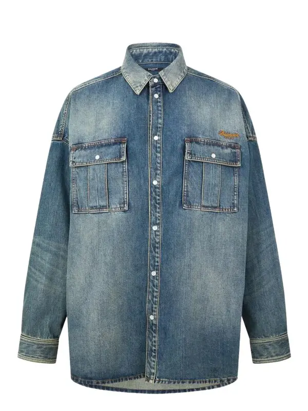 Balmain Long-sleeve Denim Shirt - Blue