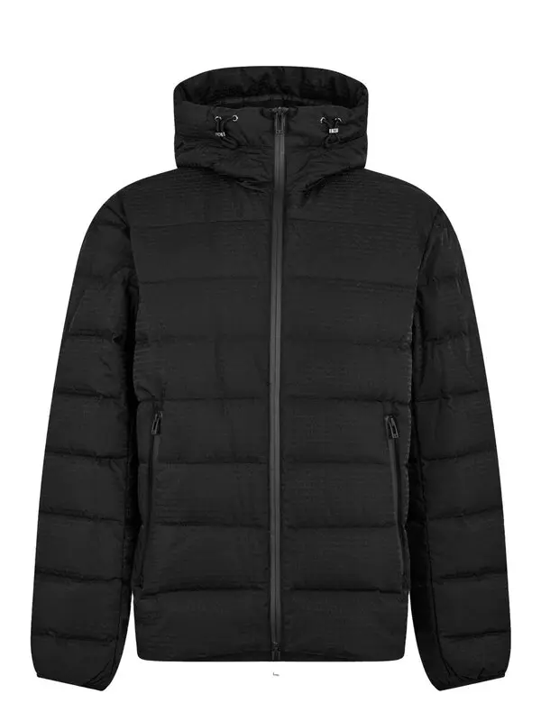 Emporio Armani Quilted Hooded Jacket - Black