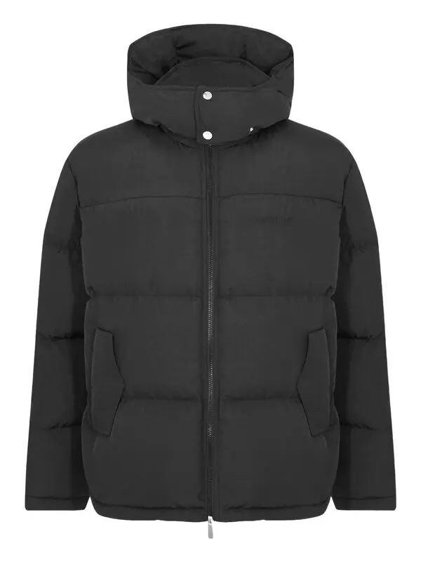 Off-White Padded Zip-up Jacket With Hood - Black