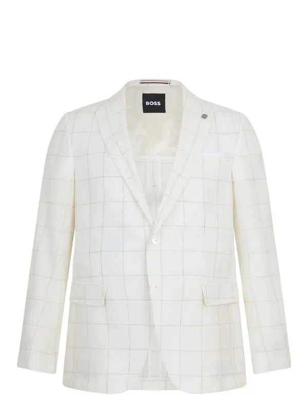 Hugo Boss Check Single-breasted Blazer - White