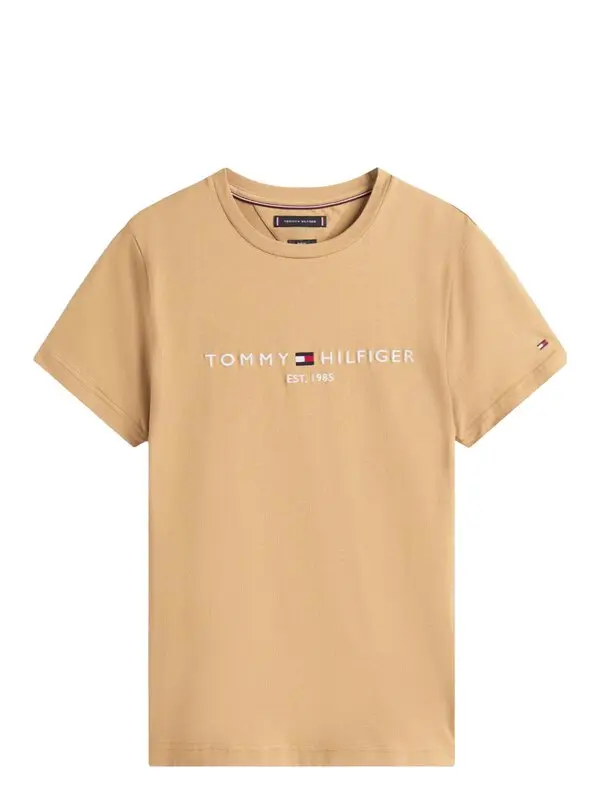 Tommy Hilfiger Logo Short Sleeve T-shirt - Nude
