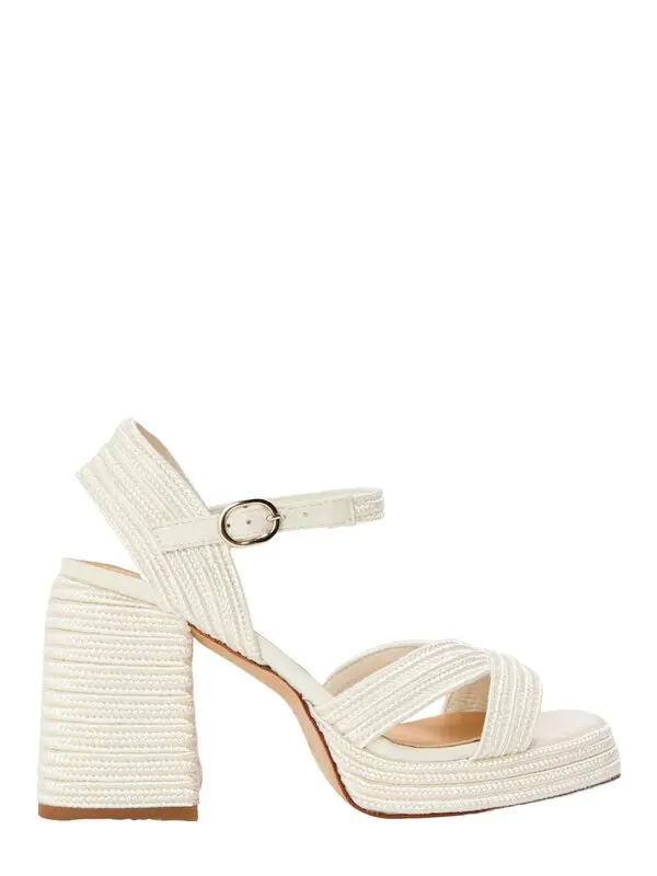 CastaÑer Strappy High-heeled Platform Sandals - White