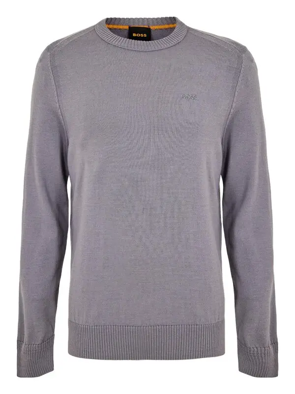 Hugo Boss Light Grey Crew Neck Knit Sweater - Gray