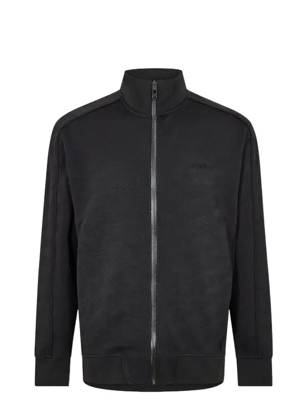 Hugo Boss Mirror Full Zipped Hoodie, Fleece - Black