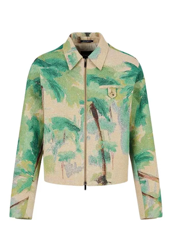 Emporio Armani Printed Casual Jacket - Green