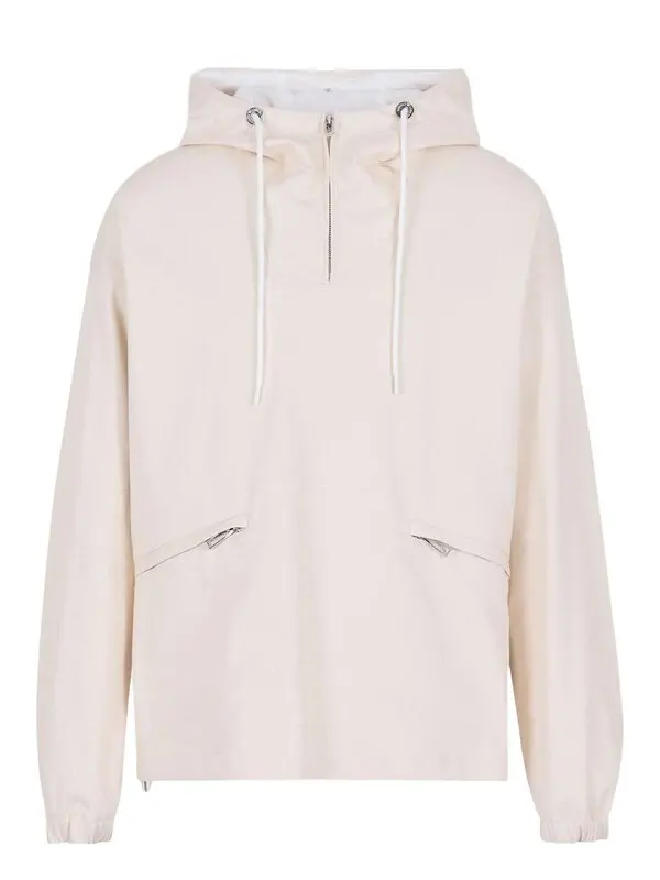 Emporio Armani Quarter Zip Hooded Jacket - Camel