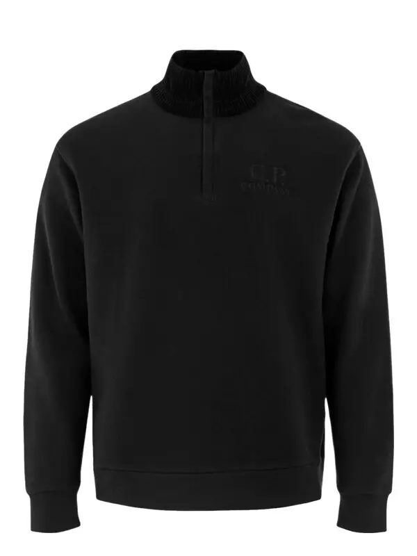 C.P. COMPANY Polo Collar Sweatshirt - Black