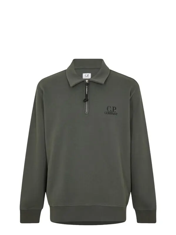 C.P. COMPANY Quarter Zip Sweatshirt - Black