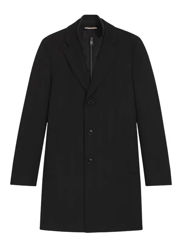 Hugo Boss Hybrid Overcoat - Black