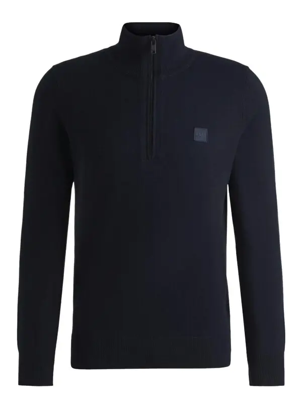 Hugo Boss Kanobix Quarter Zip Sweater - Black