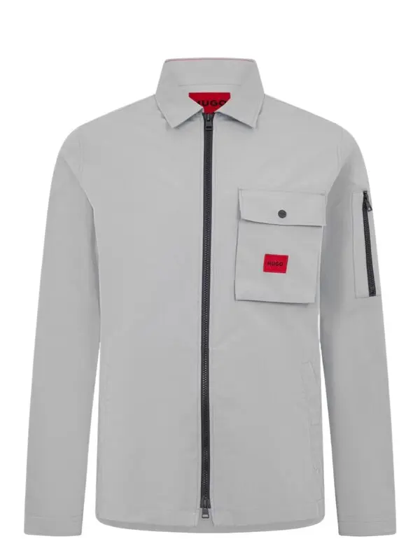 Hugo Boss Zip-through Overshirt - Gray