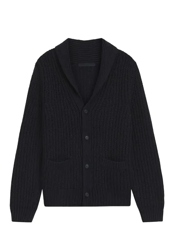 Hugo Boss Shawl-collar Heavy Knit Cardigan - Black