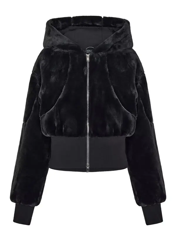Moose Knuckles Rose De Bunny Insulated Bomber Jacket - Black
