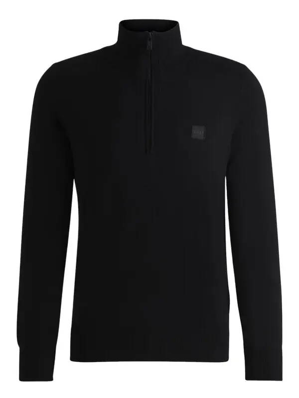 Hugo Boss Kanobix Quarter Zip Sweater - Black