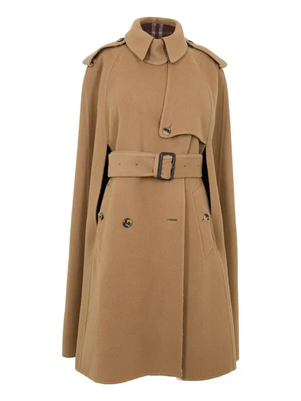 Burberry Double-breasted Trench Coat With Check Lining - Brown