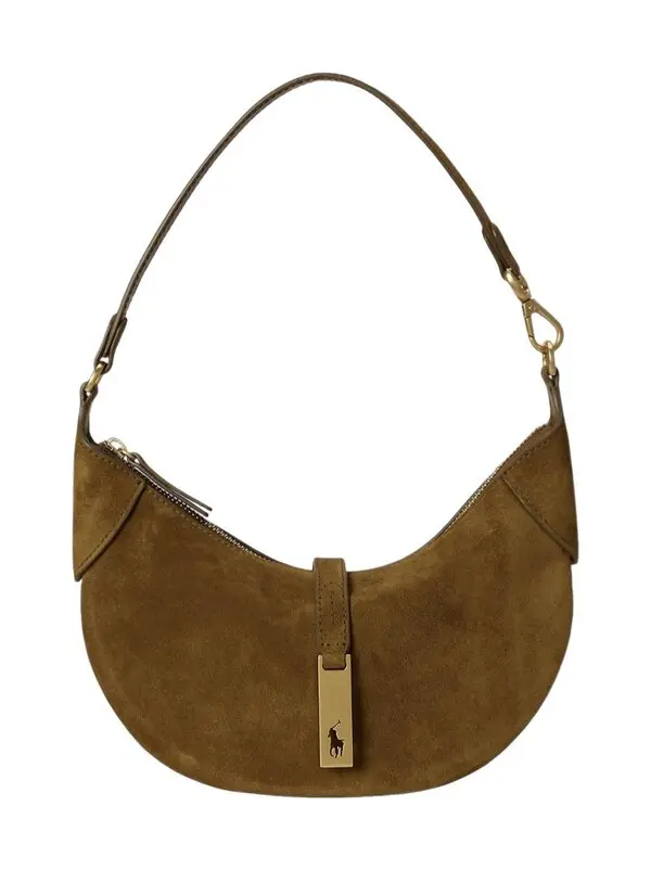 Polo Ralph Lauren Suede Croissant Shoulder Bag - Brown