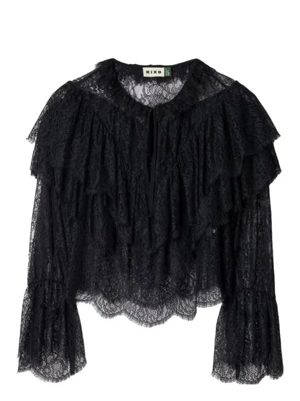 Rixo Faryn Lace Top - Black