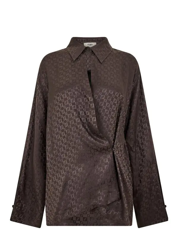 Fendi Patterned Long-sleeve Shirt - Black