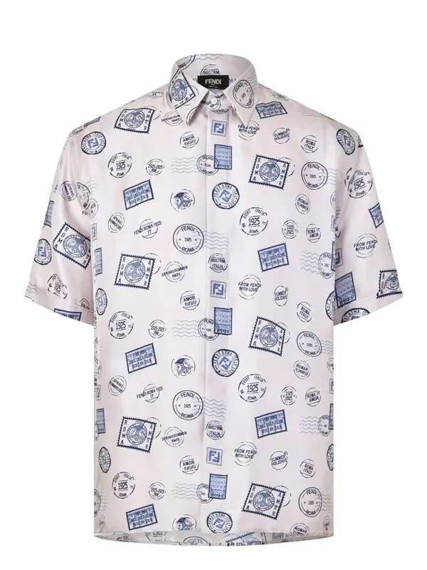 Fendi Short-sleeve Patterned Shirt - White