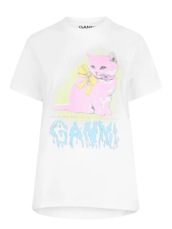 GANNI Graphic T-shirt - White