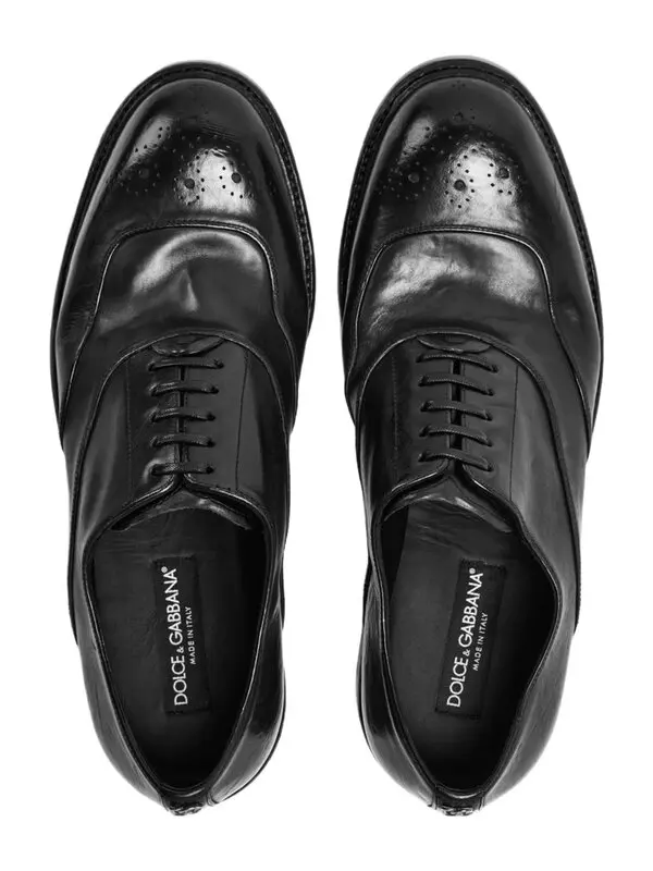 Dolce & Gabbana Lavato Brogue Shoes - Black