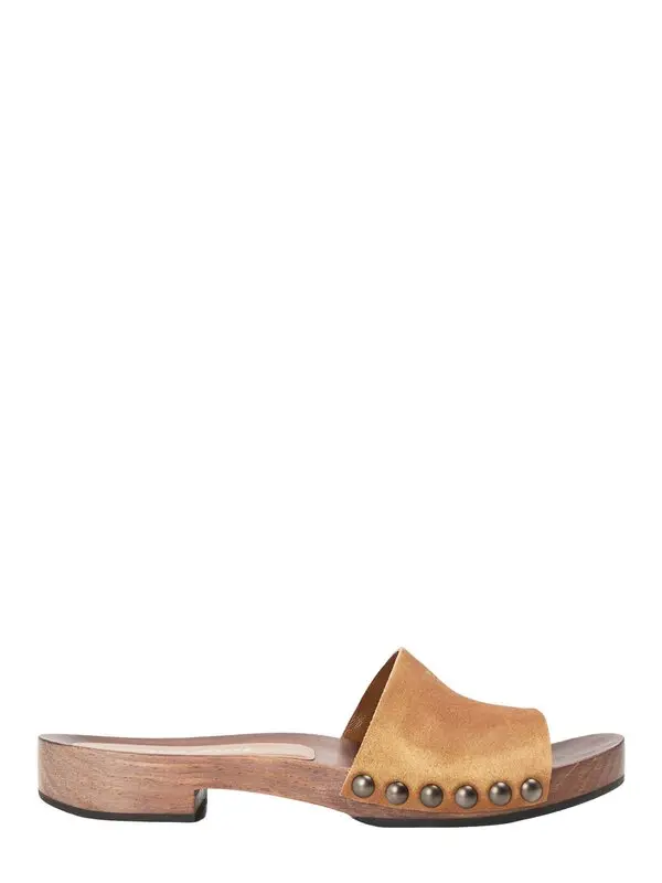 Miu Miu Open Toe Slipper - Brown