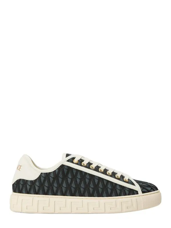 Versace Printed Platform Trainers - Nude