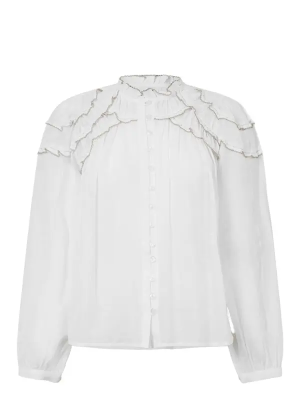 Isabel Marant Étoile Lace Collar Long Sleeve Shirt - White