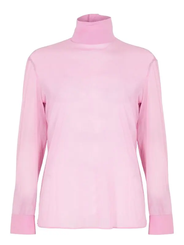 Gucci Light Stand-collar Long Sleeve Shirt - Pink