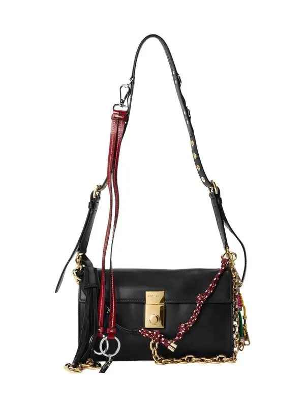 Prada Shoulder Bag With Mixed Media Embellishments - Black