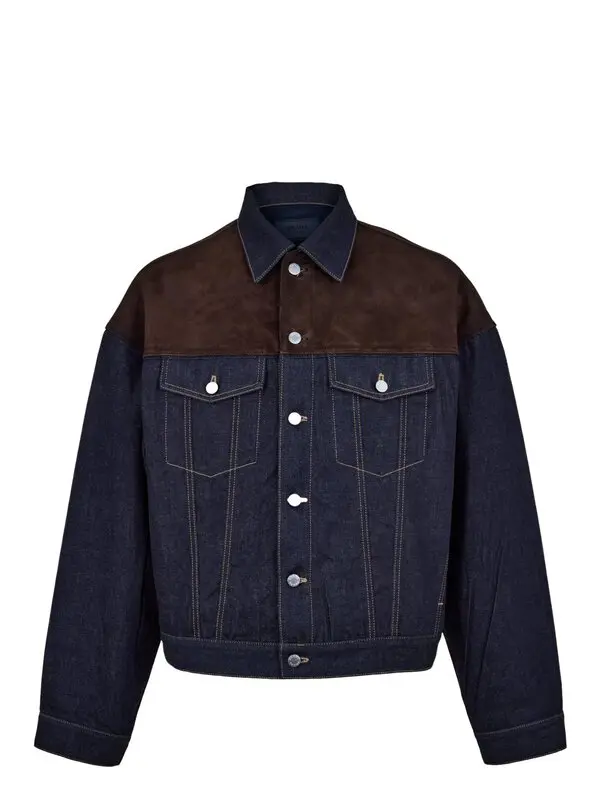 Prada Paneled Denim Jacket - Black