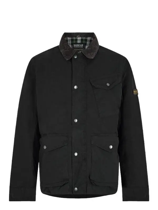 Barbour Long-sleeved Casual Jacket With Lapel Collar - Black