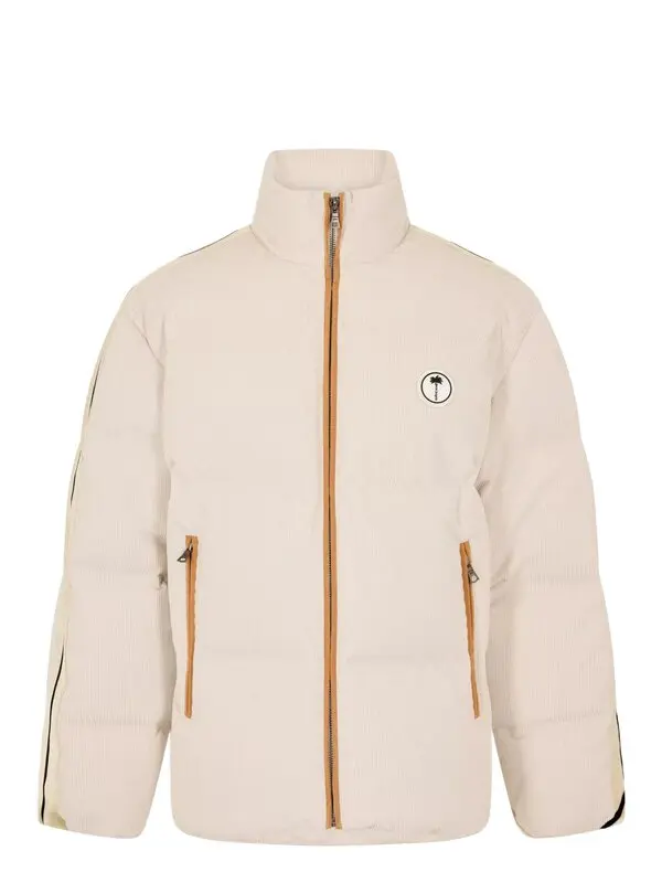 Palm Angels Tree Logo Corduroy Down Short Puffer Jacket - Nude
