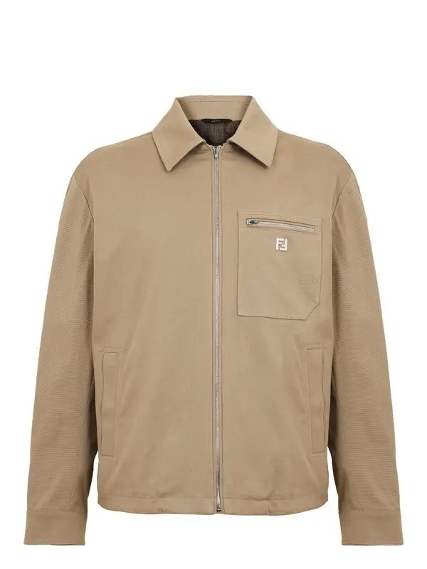 Fendi Collared Zip-up Jacket - Nude