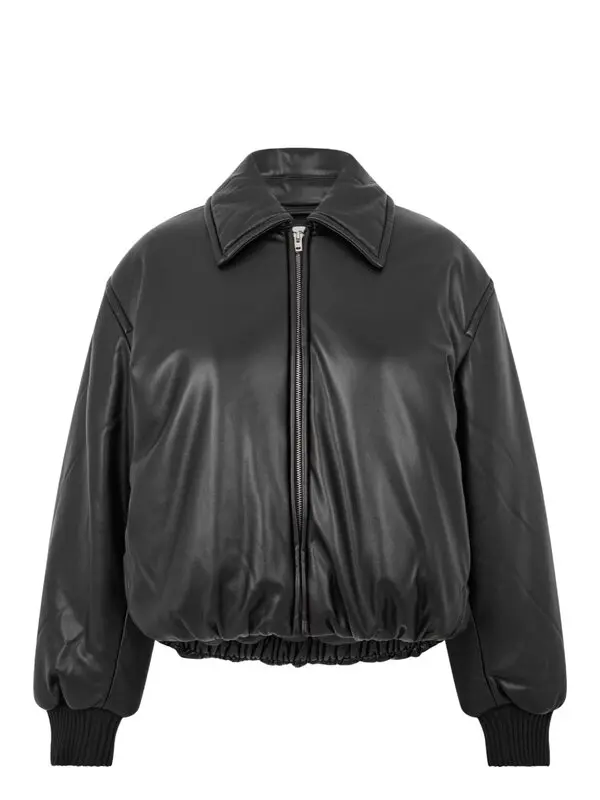 Acne Studios Coated Long Sleeve Oversized Fit Bomber Jacket - Black