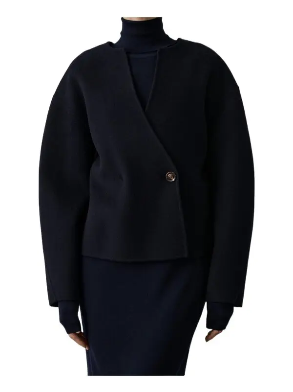 Soeur Button-down Short Coat - Black