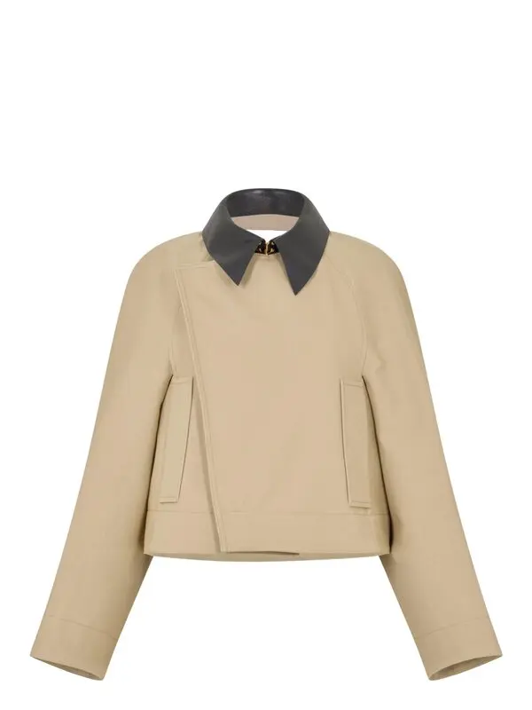Givenchy Cropped Trench Coat With Contrasting Collar - Nude