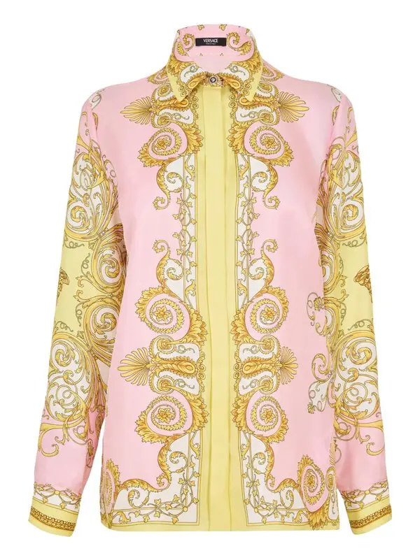 Versace Printed Long Sleeve Shirt - Pink