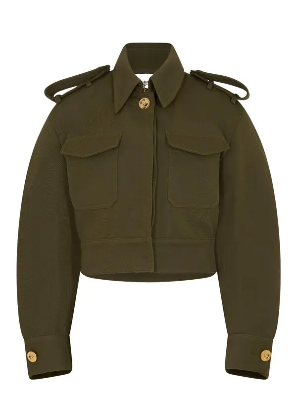 Givenchy Long Sleeve Cropped Hybrid Jacket - Green