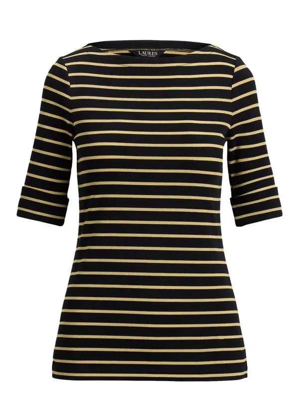 Ralph Lauren Logo Striped T-shirt - Black