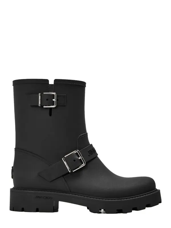 JIMMY CHOO Buckled Ankle Boots - Black