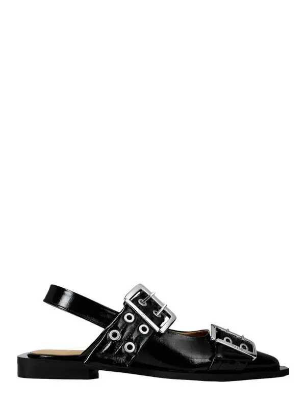 GANNI Buckle Ballet Pumps - Black