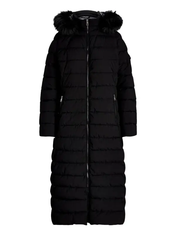 Ralph Lauren Real Leather Long Puffer Jacket - Black