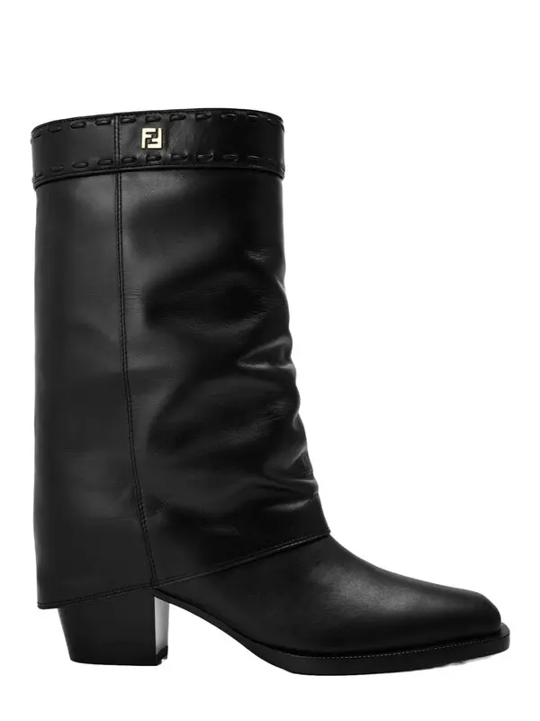 Fendi Minimalist Black Design Ankle Boots - Red
