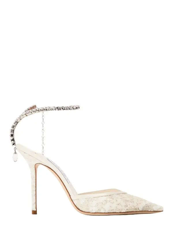 JIMMY CHOO Saeda 100mm Stiletto Court Shoes - White