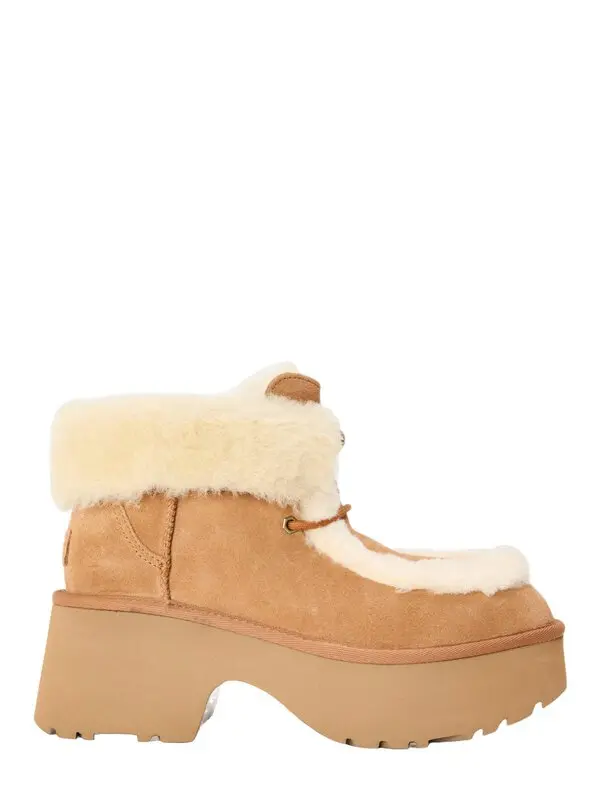 UGG Plush" Platform Boots - Nude
