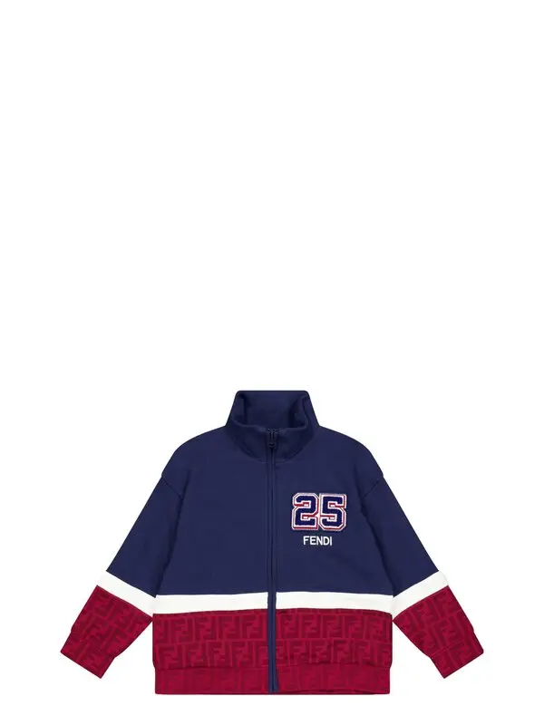 Fendi Color-block Zip-up Track Jacket - Blue