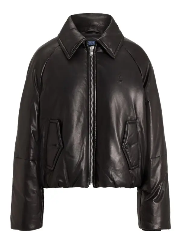 Polo Ralph Lauren Leather Bomber Jacket - Black