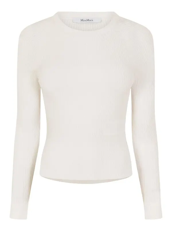Max Mara Long Sleeve Knit Sweater - White